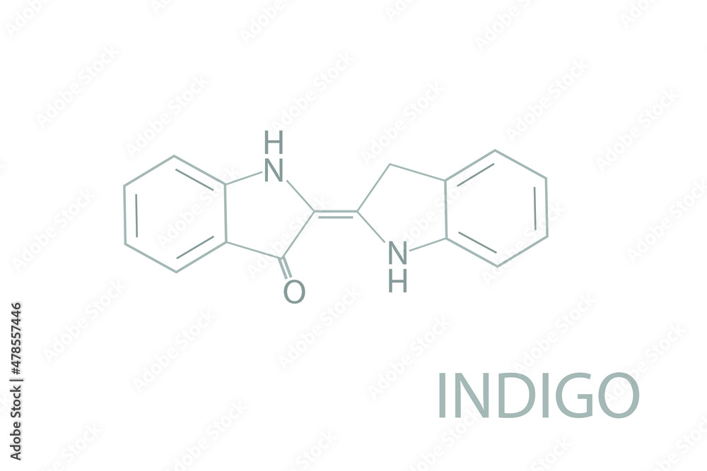 Indigo molecular skeletal chemical formula. Stock Vector | Adobe Stock