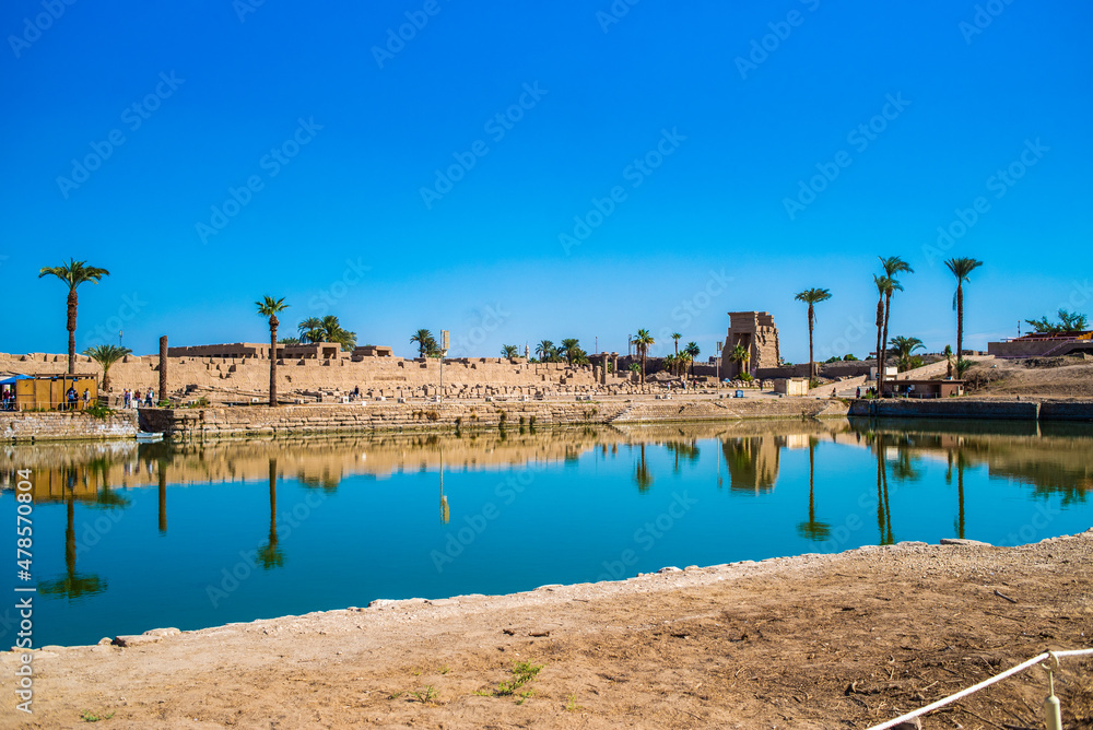 EGYPT - KARNAK TEMPLE - Travel tour group wanders through Karnak Temple ...