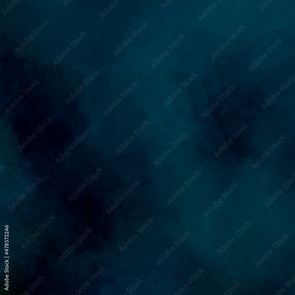 Abstract navy indigo dark blue watercolor background with blobs and ...