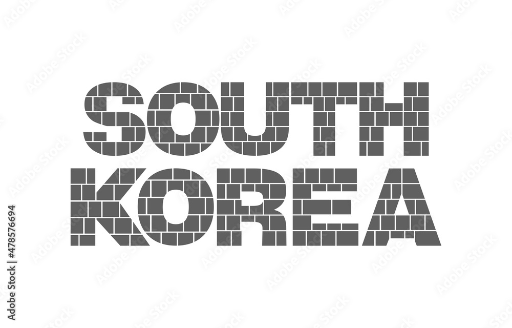 Photo collage frames template in South Korea lettering. Country ...