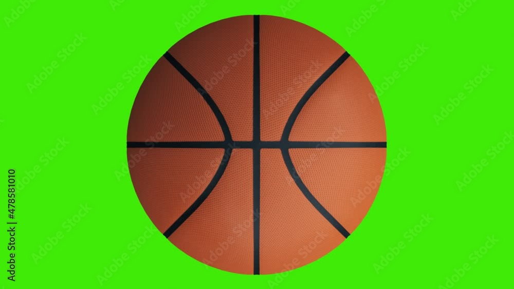 Basketball ball spinning on a green screen - chromakey background, loop ...