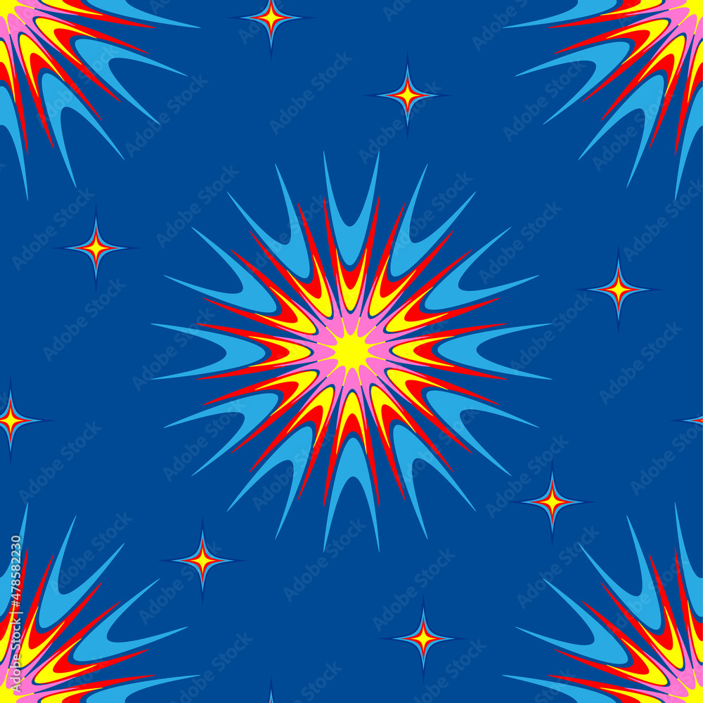Star burst design seamless repeat pattern - Vector Illustration Stock ...
