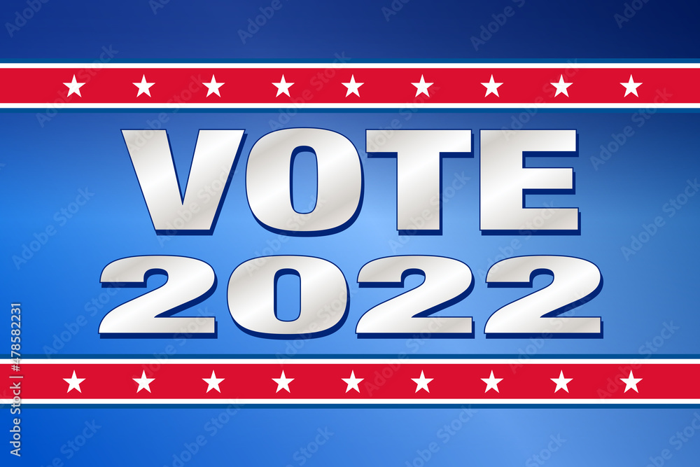 Vote 2022 with stars and USA colors - Vector Illustration Stock Vector ...