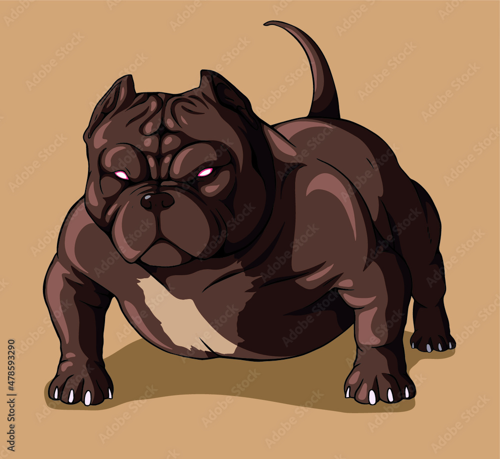 Design vector american bully dog pitbull Stock Vector | Adobe Stock