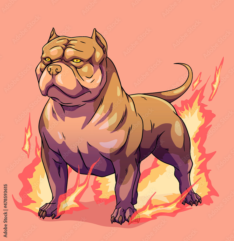 Design vector american bully dog pitbull Stock Vector | Adobe Stock