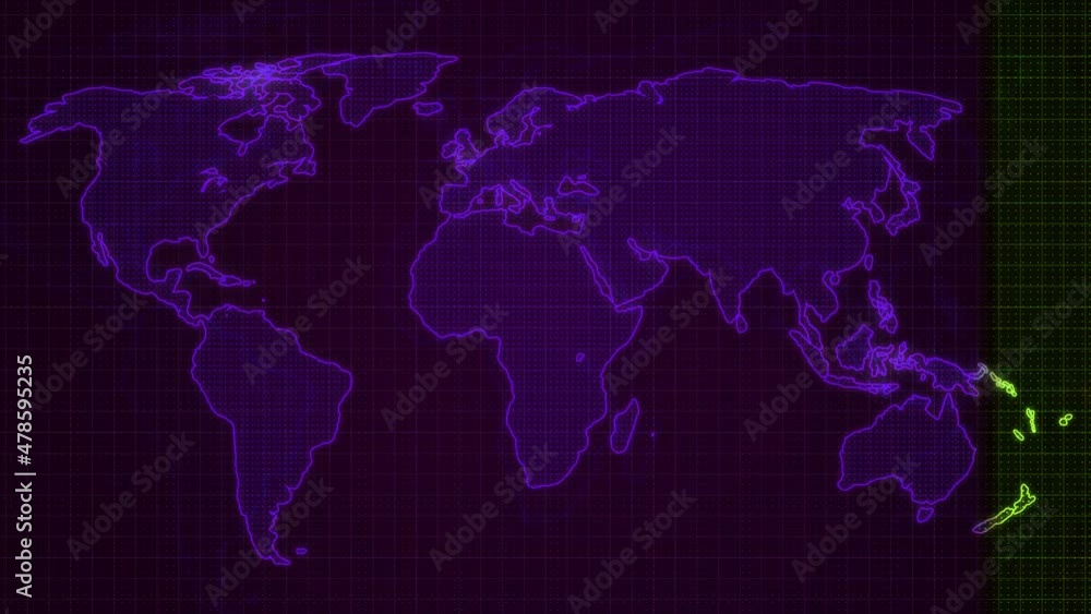 Purple color digital scanning earth animation, Digital technology ...