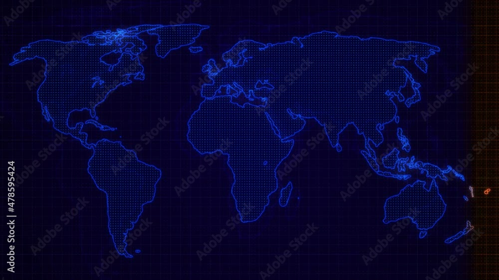Blue color digital scanning earth animation, Digital technology ...