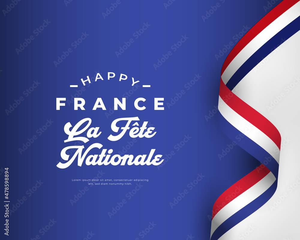 Happy France Bastille Day or Independence Day Celebration Vector Design ...