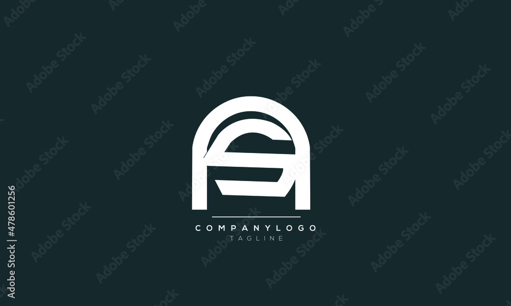 Alphabet letters Initials Monogram logo AS, AS INITIAL, AS letter Stock ...