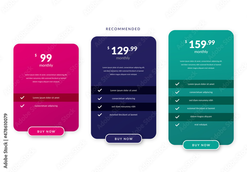 Three Design Options for Subscribe Menu Stock Template | Adobe Stock