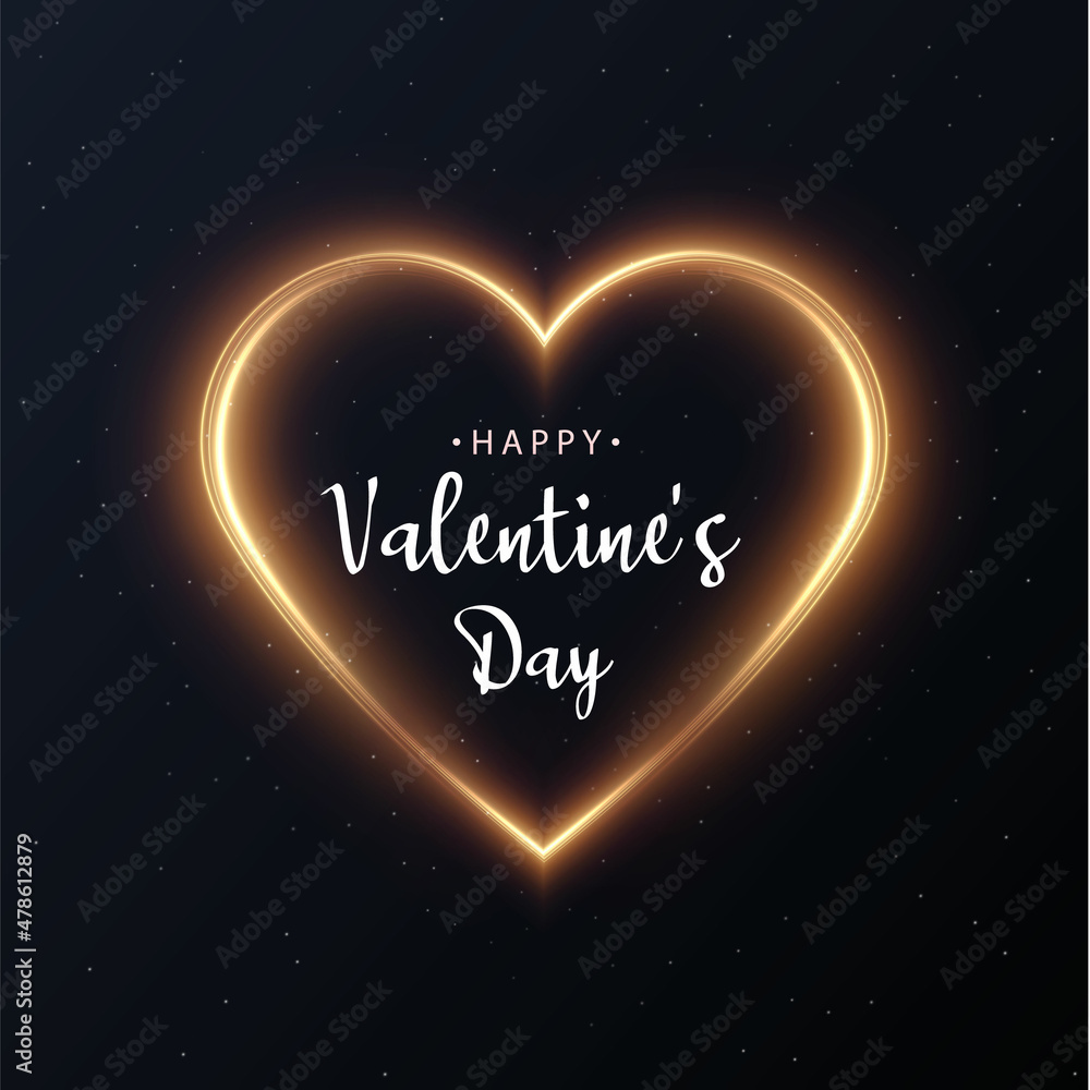 Heart gold with flashes isolated on transparent background. Light heart ...