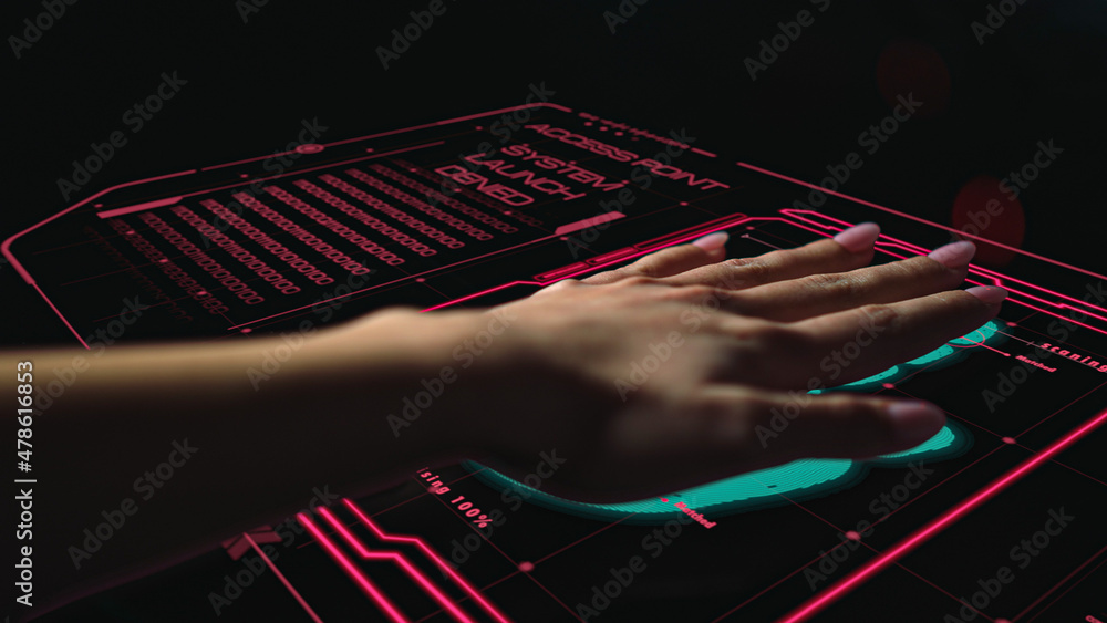 Handprint scan denying system launch unsuccessfully identification ...