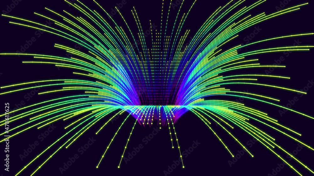 Running or shifting lights. 3d abstract bg with glow particles ...