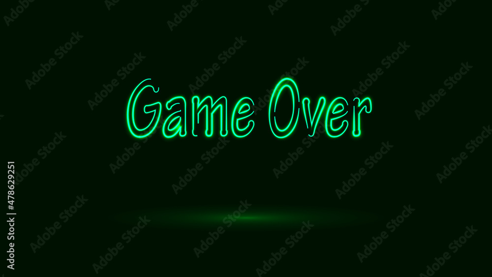 Neon green Game Over Stock Illustration | Adobe Stock
