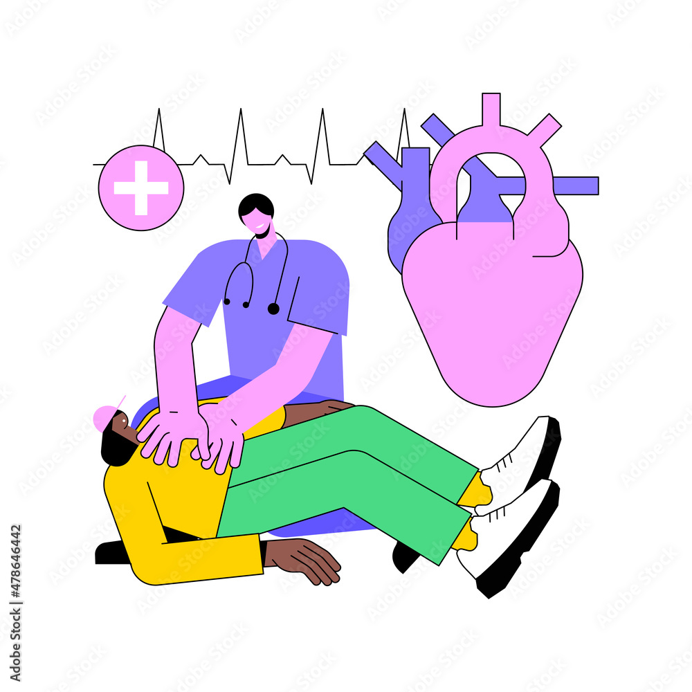 CPR abstract concept vector illustration. Cardiopulmonary resuscitation ...