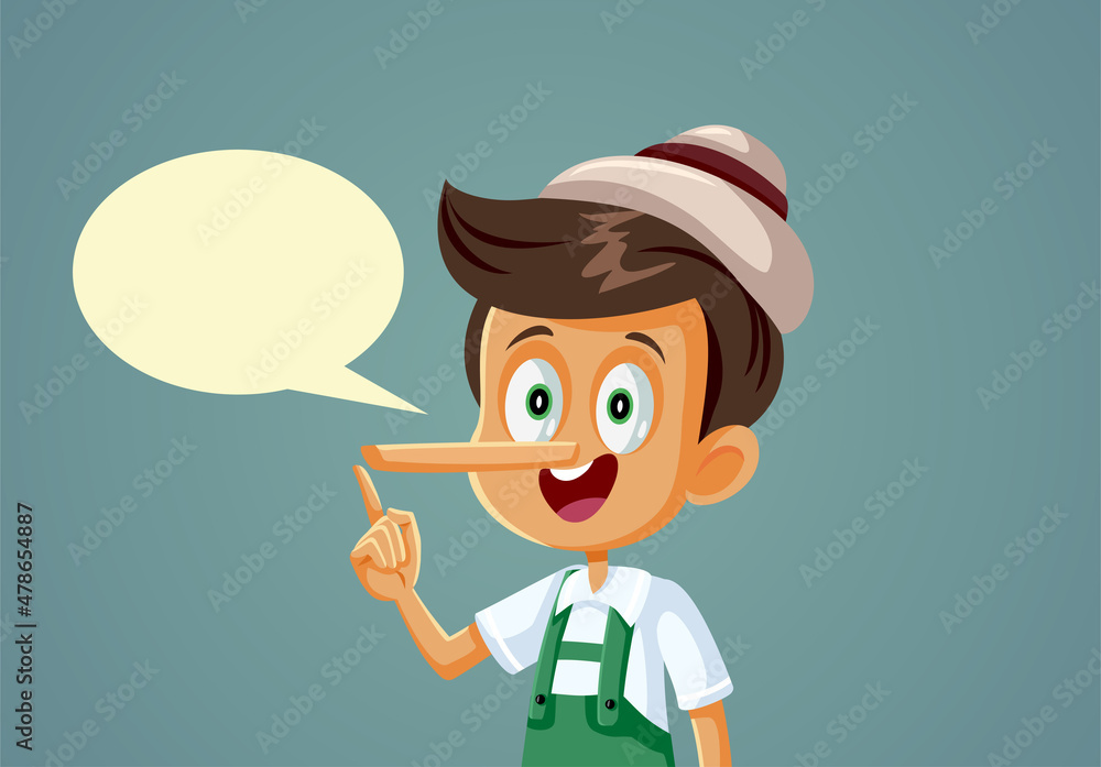 Photo & Art Print Little Boy Telling Many Lies Vector Cartoon ...