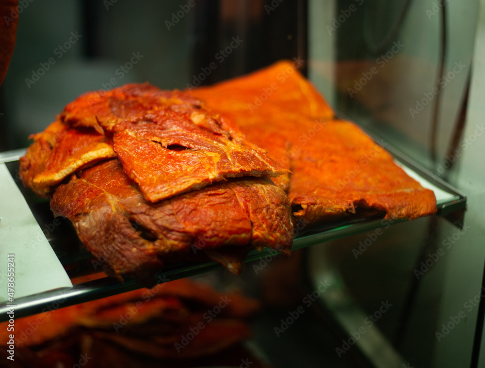 Carne de Cecina en un mercado de la Selva de Peru Stock Photo | Adobe Stock