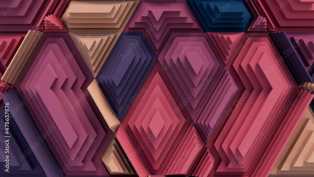 Multicolored Tech Background with a Geometric 3D Structure. Bright ...