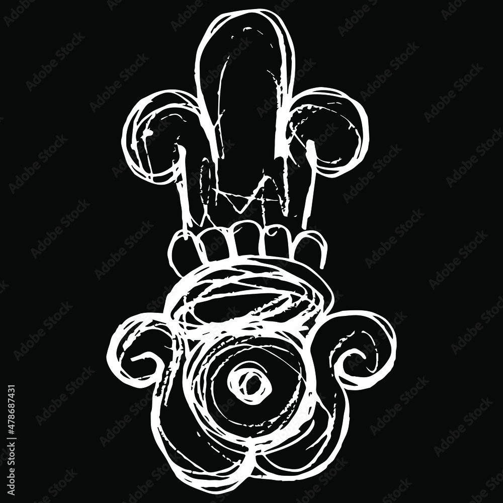 Stylized flower. Native American design of Aztec Indians from Mexican ...