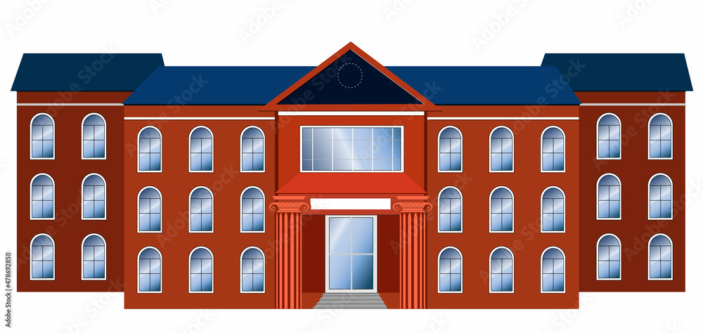 Illustration of a building.School building clip art.Modern elegant ...