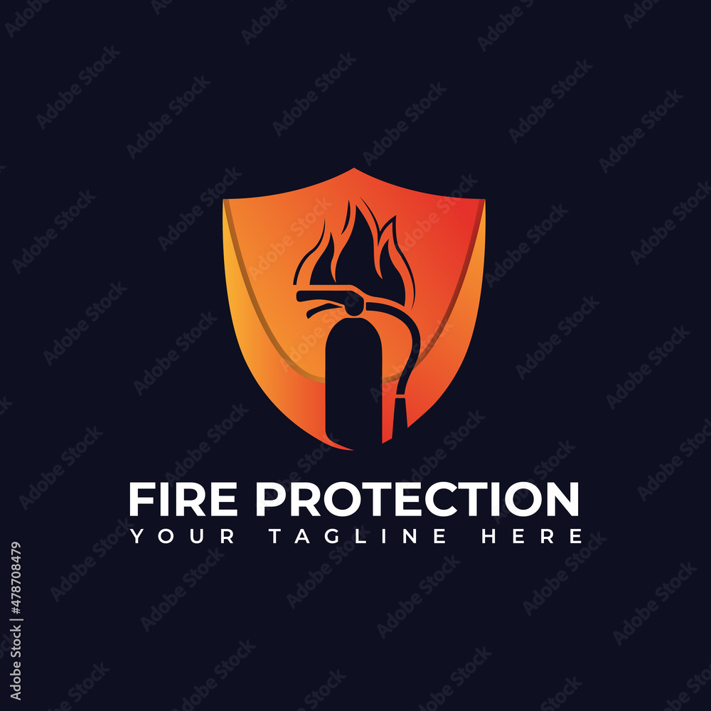 fire protection logo design vector template fire services Stock Vector ...