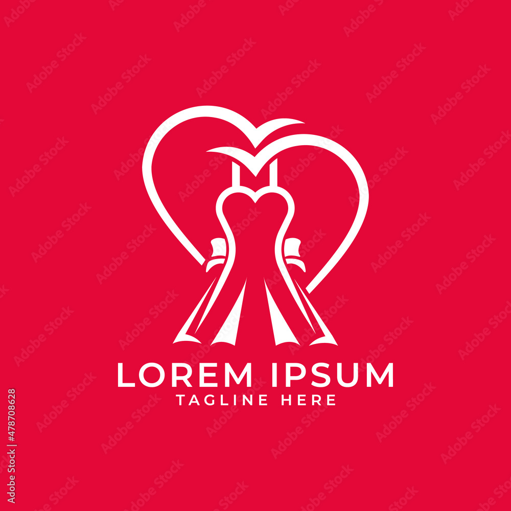 lovely bride wedding logo mark vector design Stock Vector | Adobe Stock