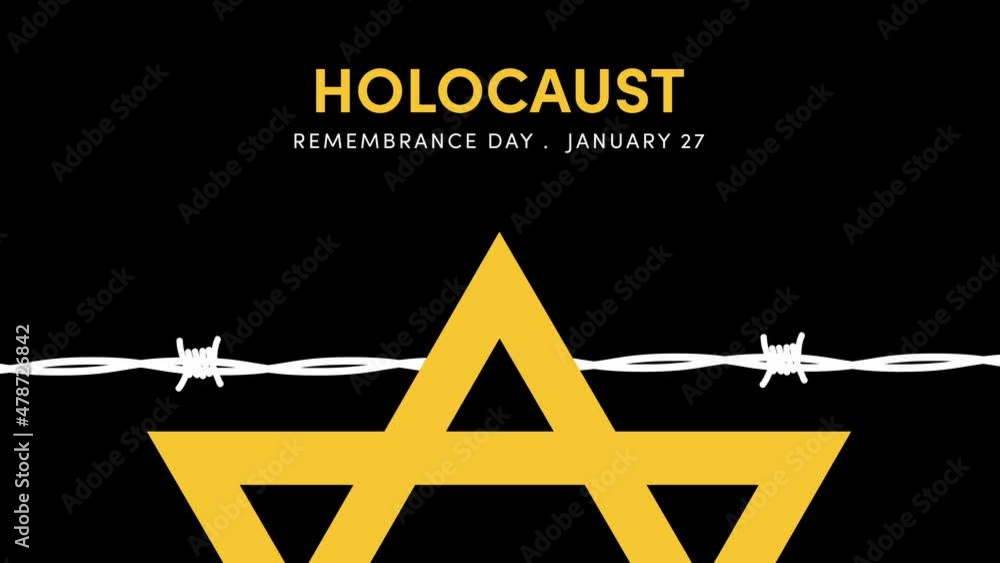International Holocaust Remembrance Day. Jewish star with barbed wire ...