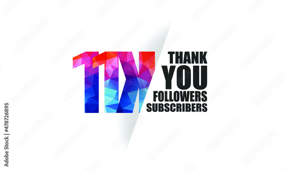 11K, 11.000 followers, subscribers design for internet, social media ...