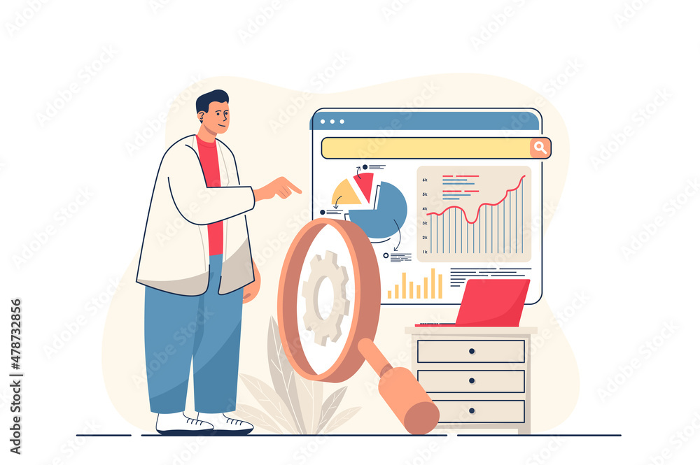 Analytical Person Cartoon