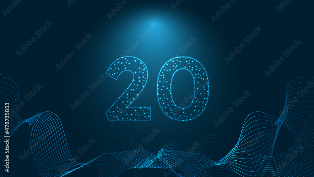 20 number sign vector illustration with light blue background Stock ...