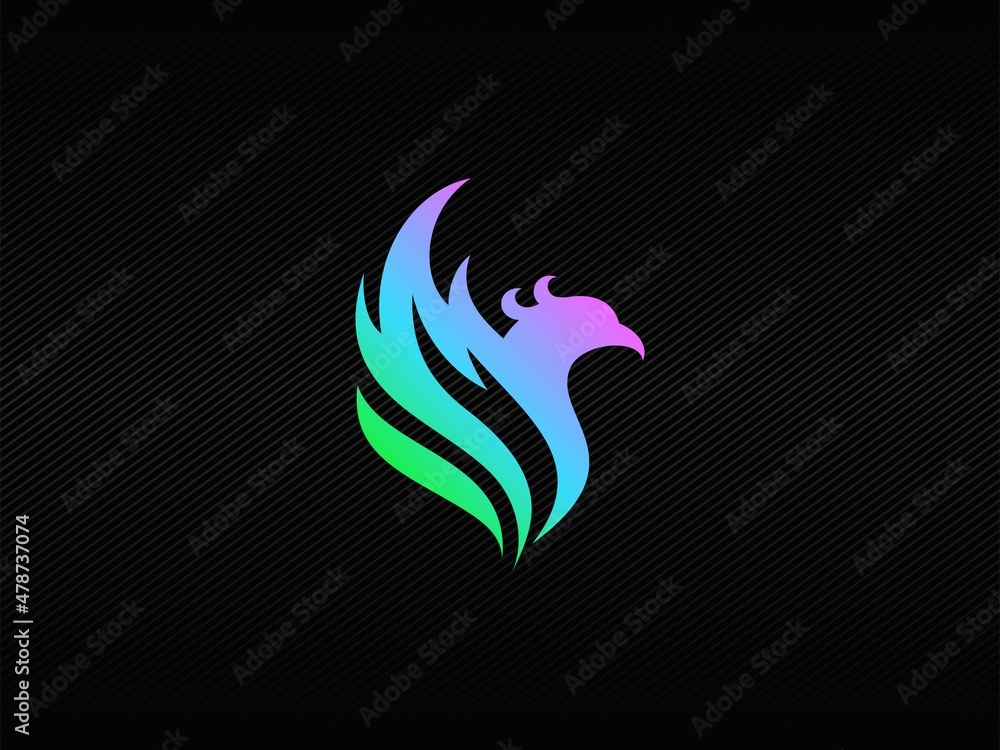 Phoenix badge logo with purple blue and green RGB colors Stock Vector ...