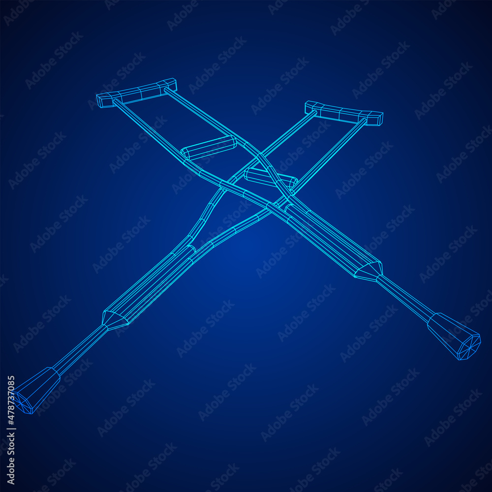 Crutches medical walking sticks for rehabilitation of broken leg ...