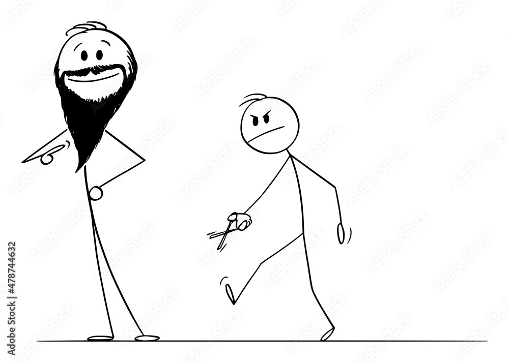 Bearded Person Showing His Long Facial Hair or Beard, Angry Man Is ...