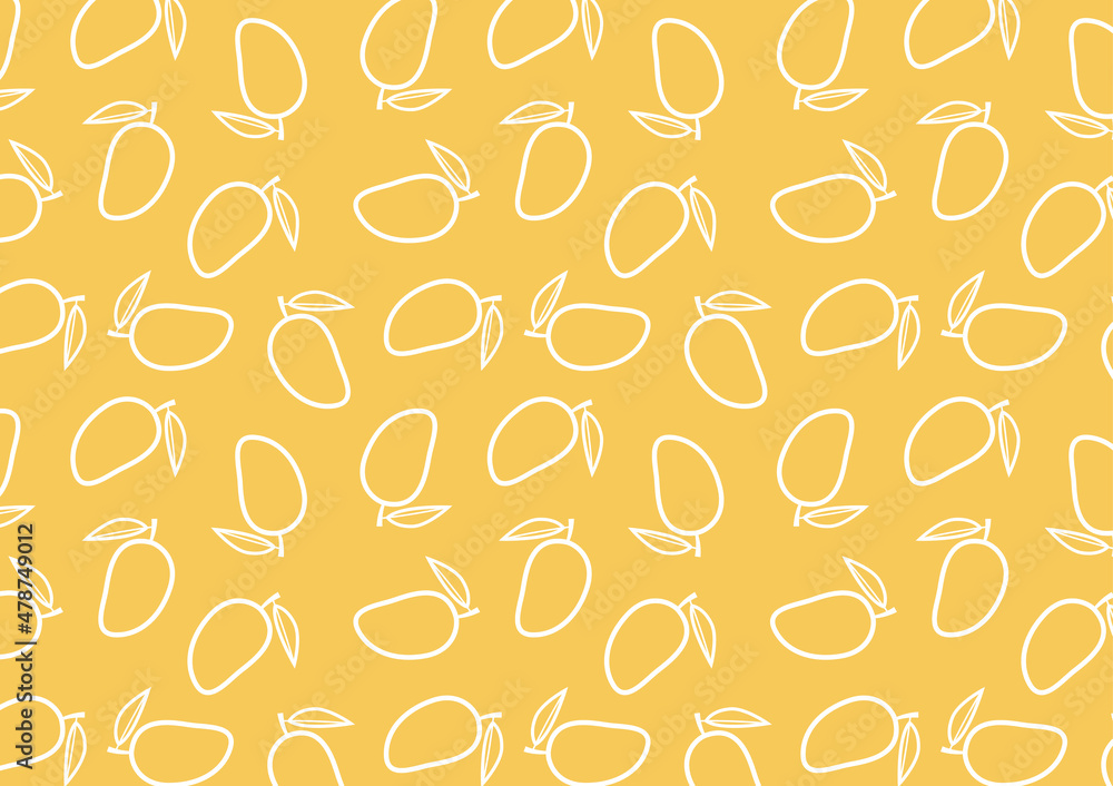 Mango pattern wallpaper. Mango symbol vector. Stock Vector | Adobe Stock