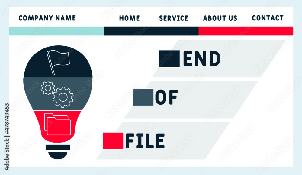 EOF - End Of File acronym. business concept background. vector ...