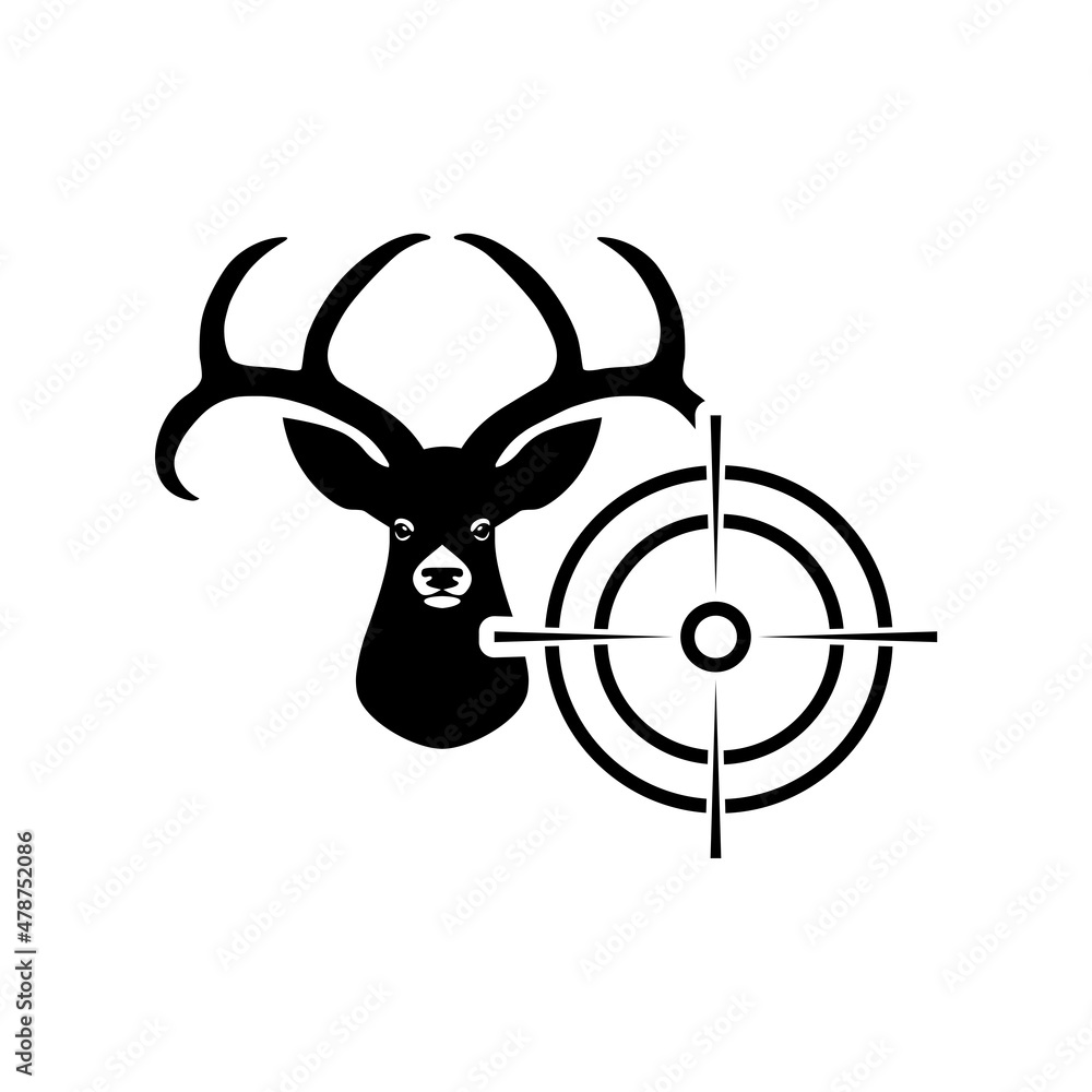 Deer Hunter icon, Hunter Logo Design isolated on white background Stock ...
