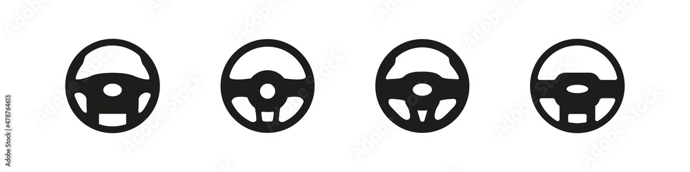 Car steering wheel. Modern auto steer driving logo. Vehicle symbol ...