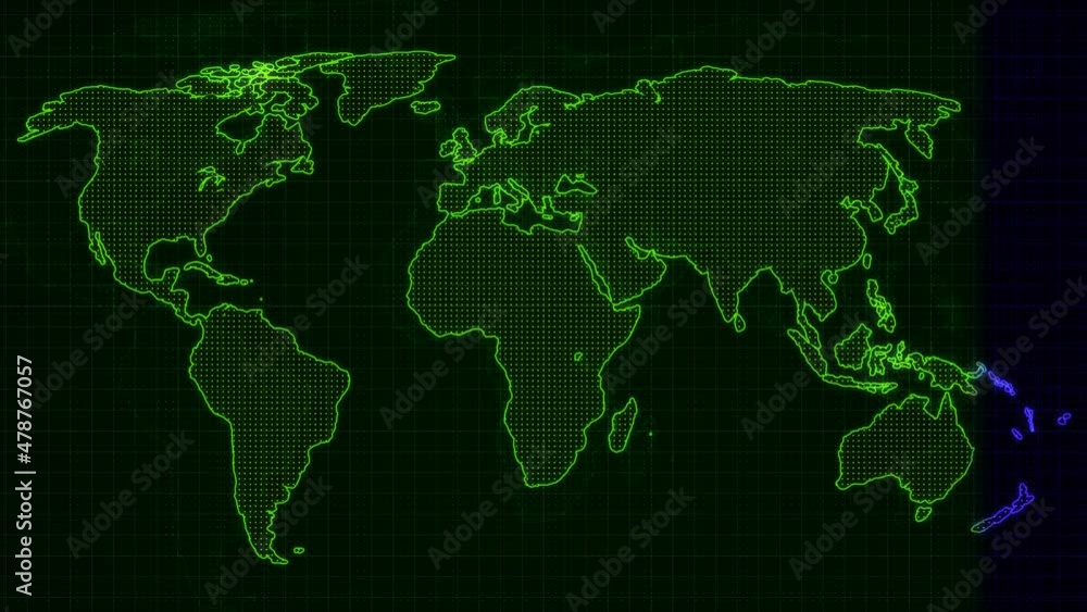 Scanning digital earth map animated, Digital technology scanning earth ...