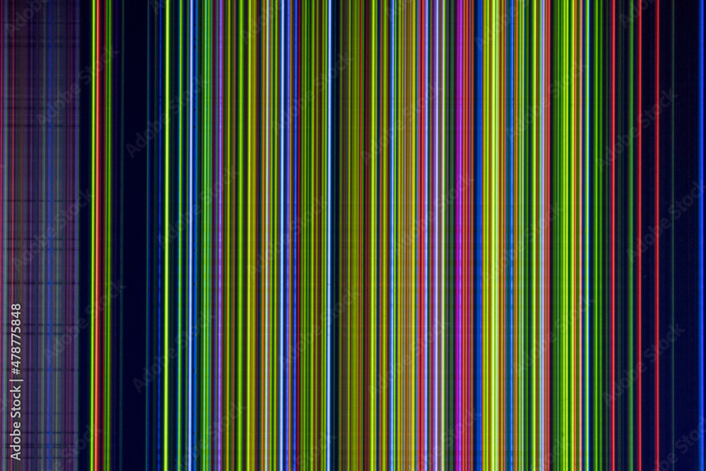 Colorful stripes on a broken LCD TV screen Stock Illustration | Adobe Stock