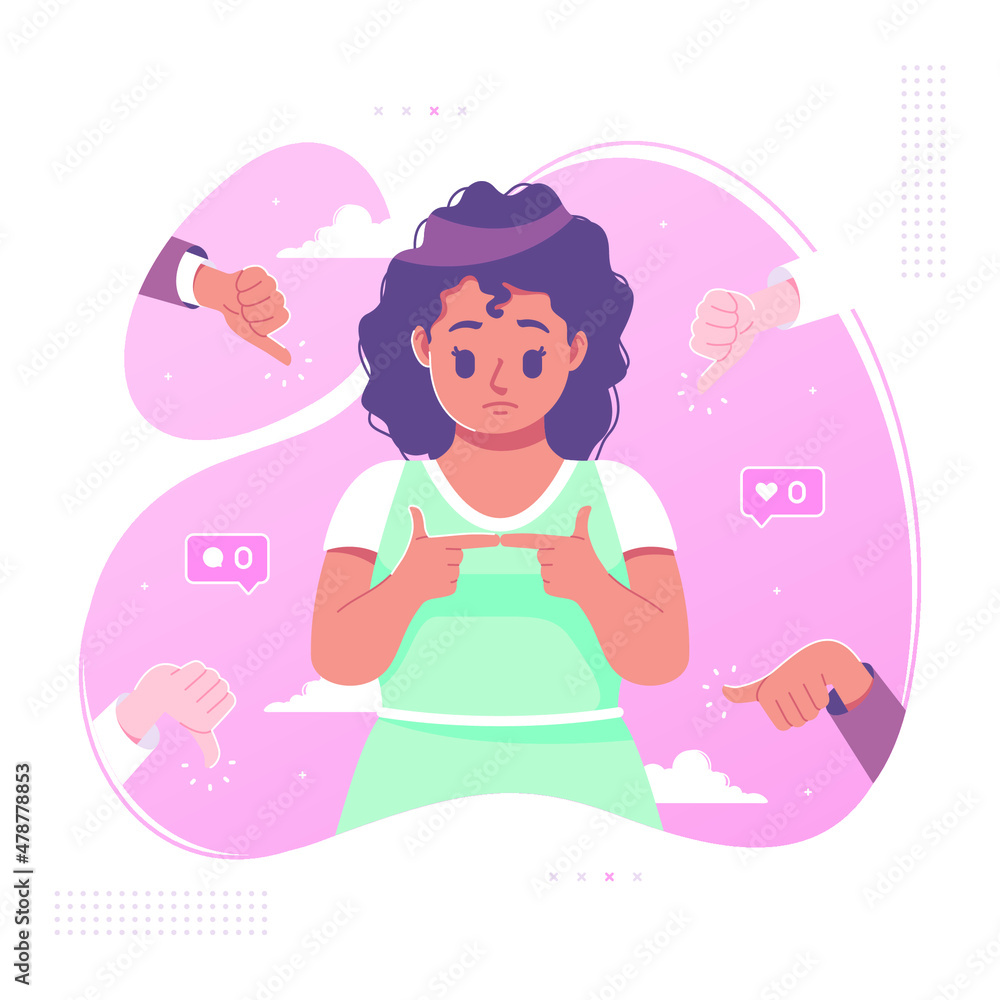 body shaming insecurity vector illustration Stock Vector | Adobe Stock