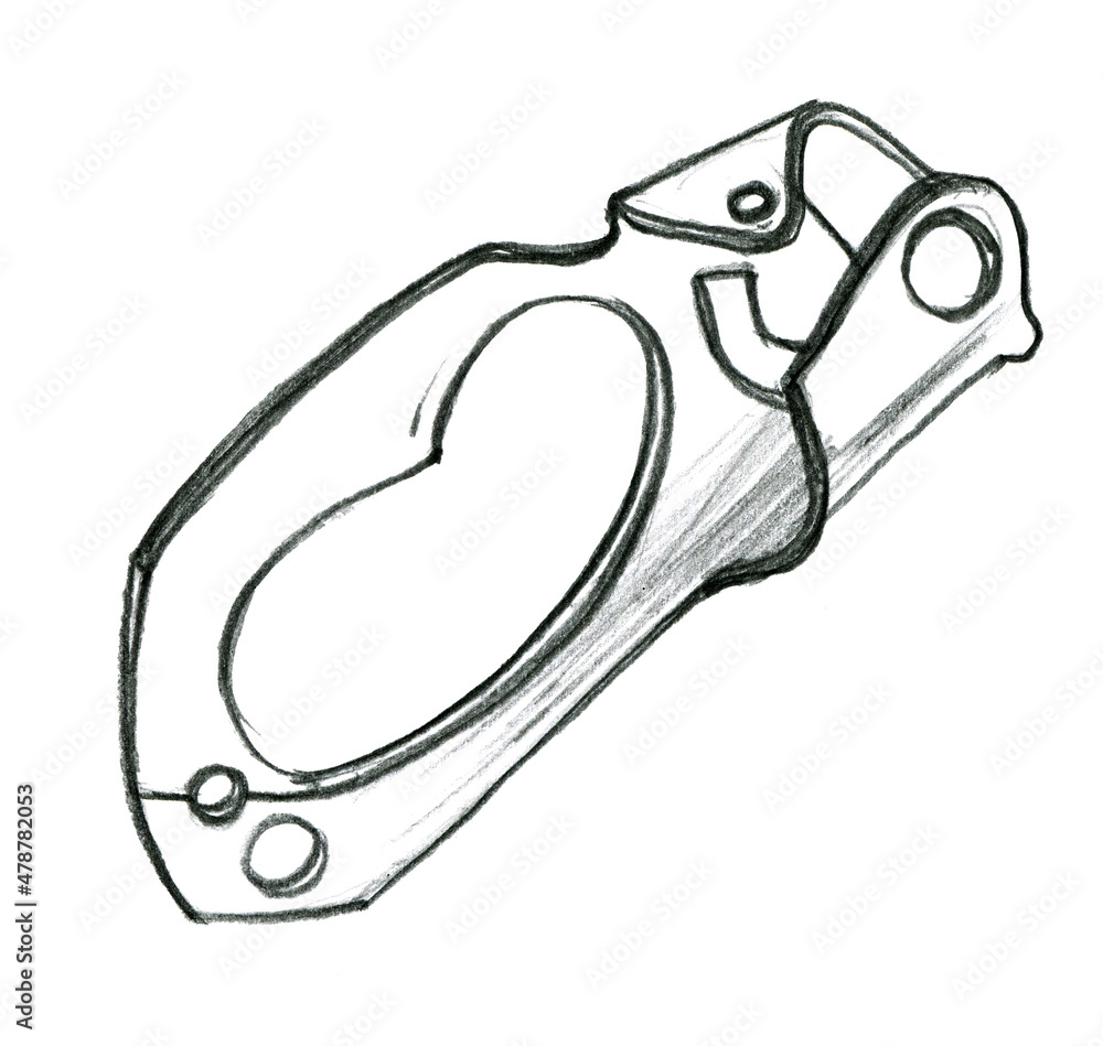 Hook carabiner which is used for fastening of a belt to a backpack or ...