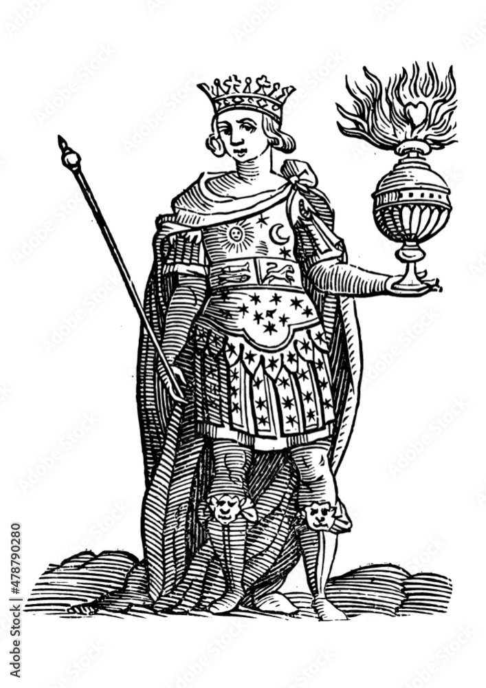 Ancient Icon Illustration 17th century style. Stock Vector | Adobe Stock