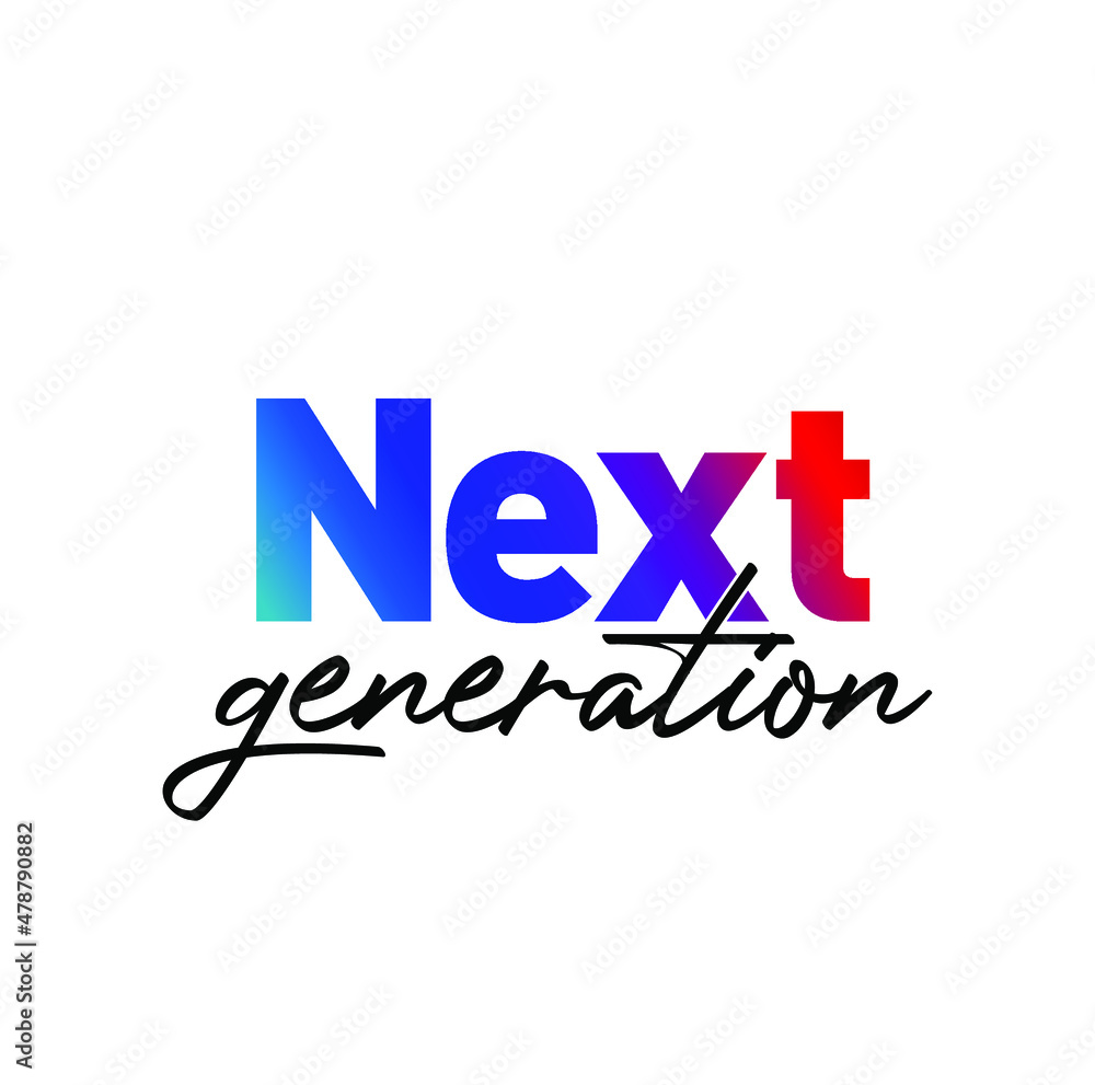 Next Generation text logo. Next Generation typography logo. Stock ...