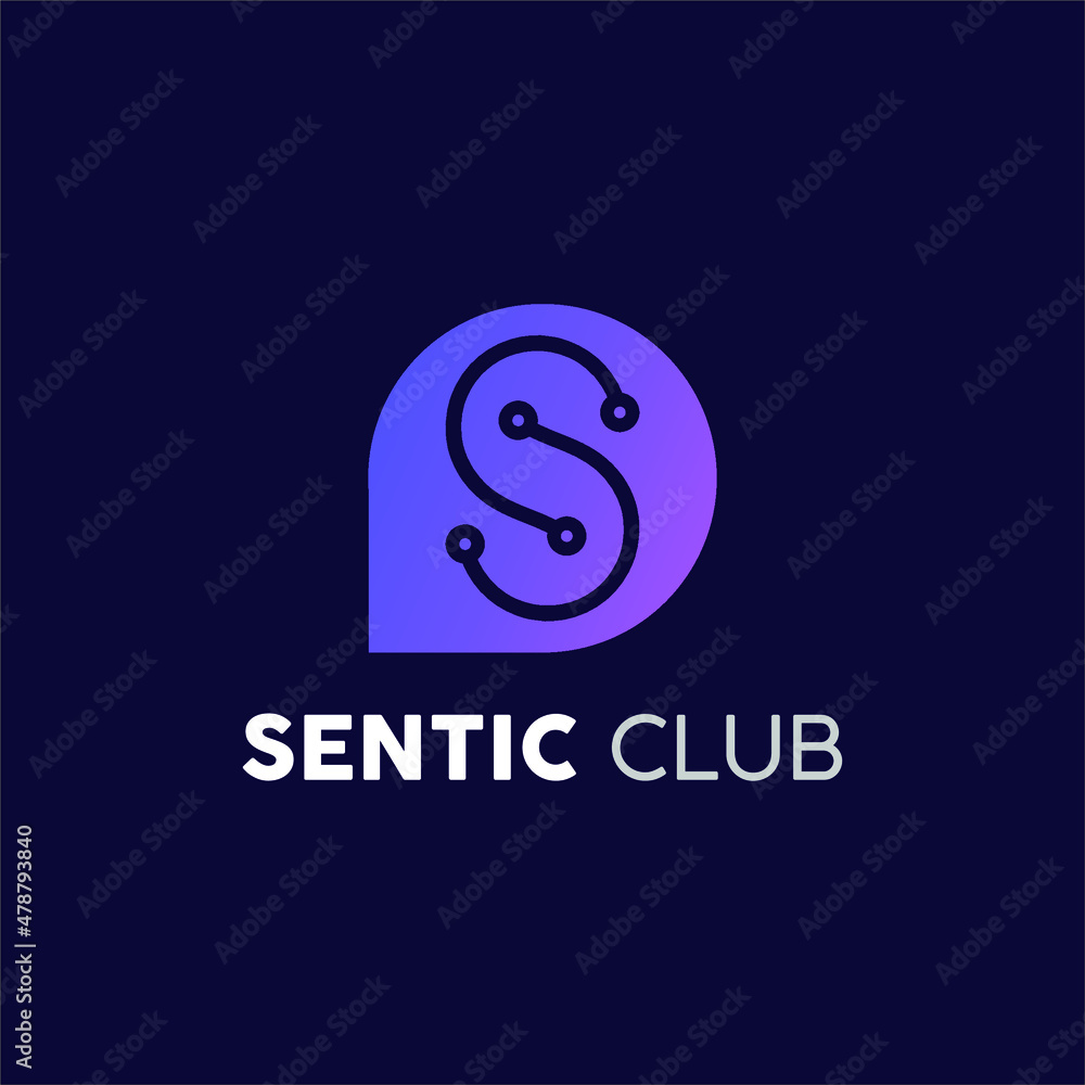 Simple Sentic Club logo with initials SC Stock Vector | Adobe Stock