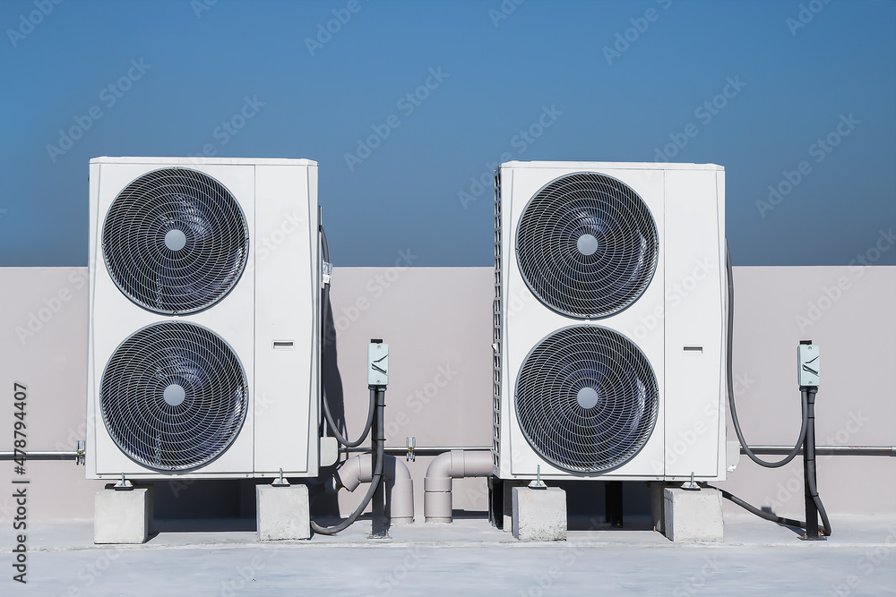 air condition outdoor unit compressor install outside the building ...