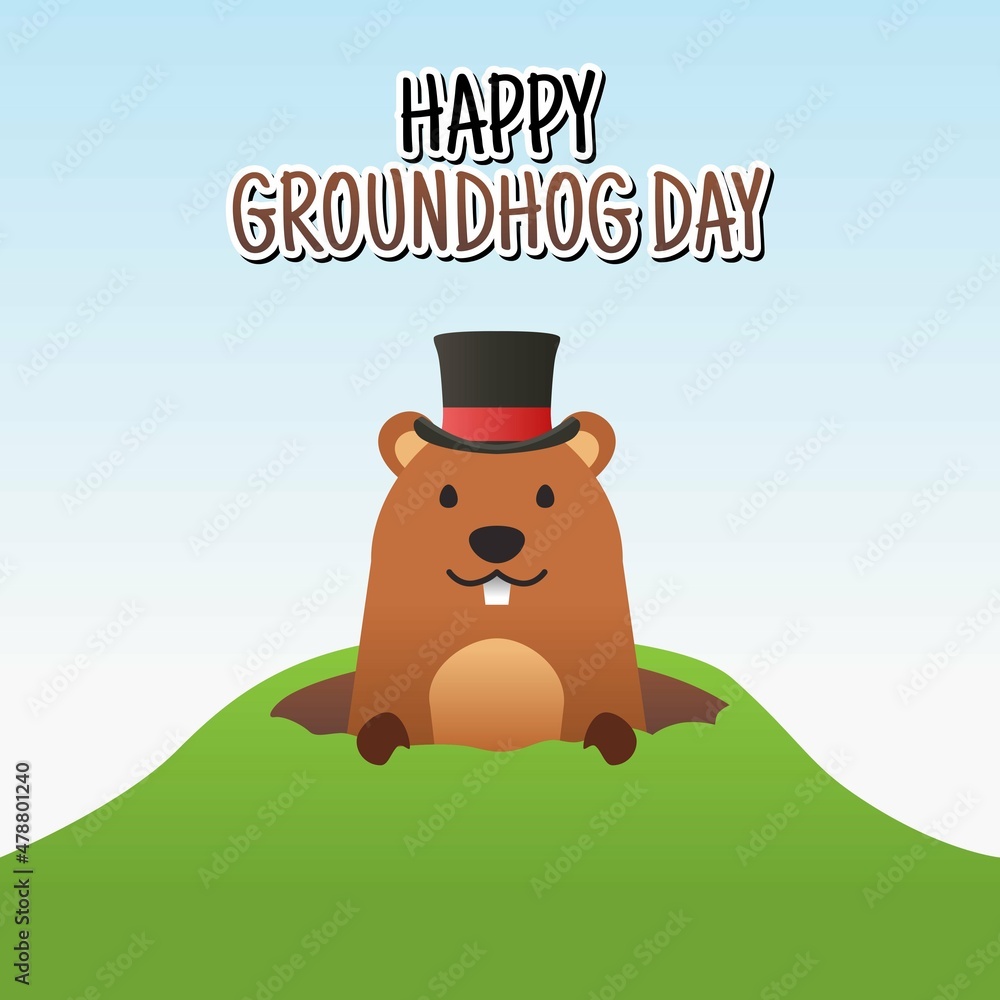 vector graphic of happy groundhog day good for groundhog day ...