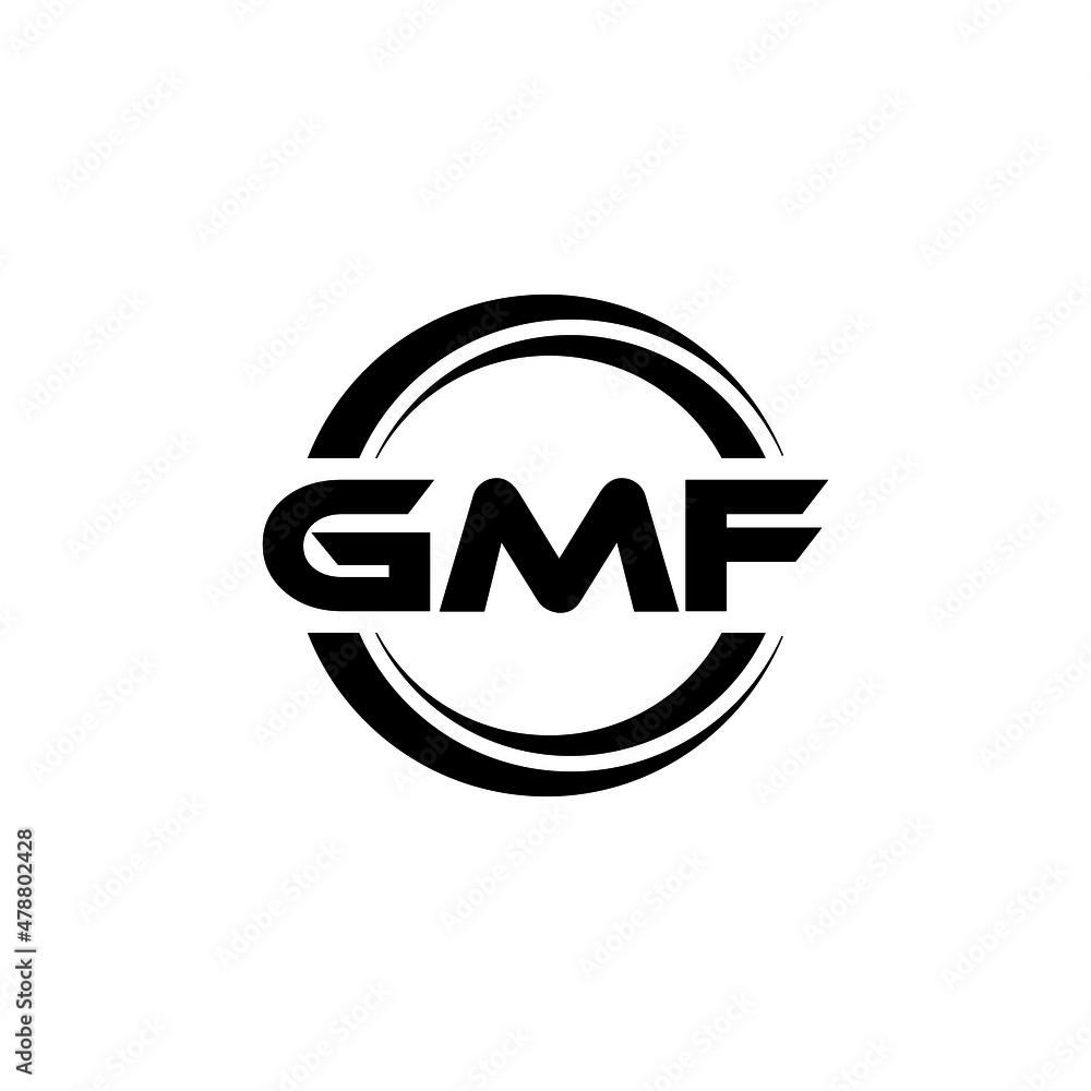 GMF letter logo design with white background in illustrator, vector ...
