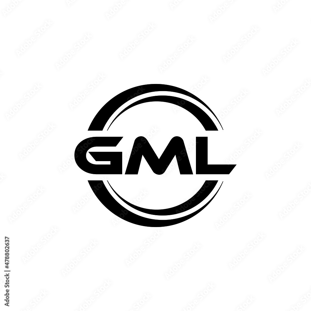 GML letter logo design with white background in illustrator, vector ...