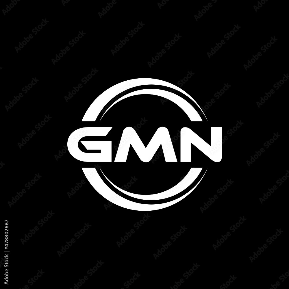GMN letter logo design with black background in illustrator, vector ...