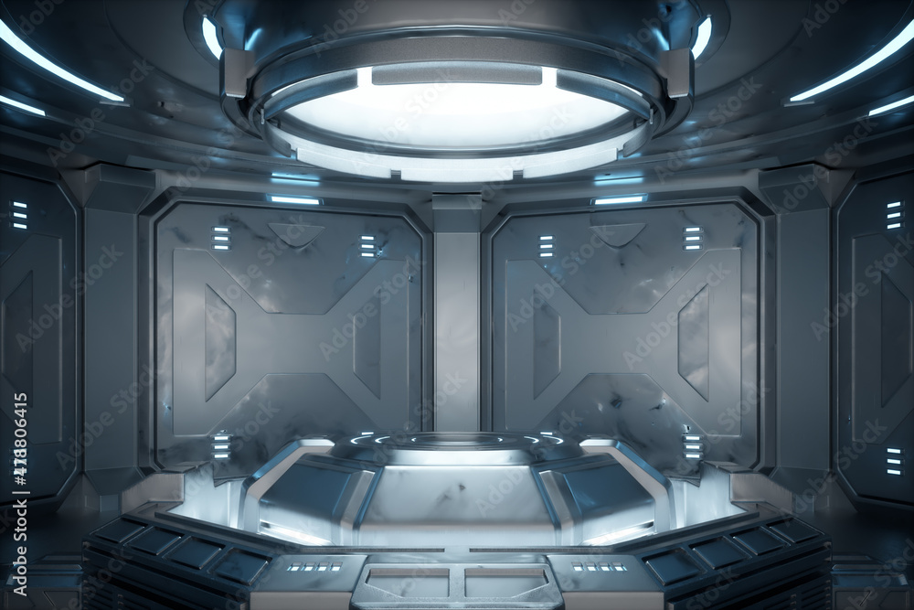 3D rendering of the future technology booth Stock Illustration | Adobe Stock